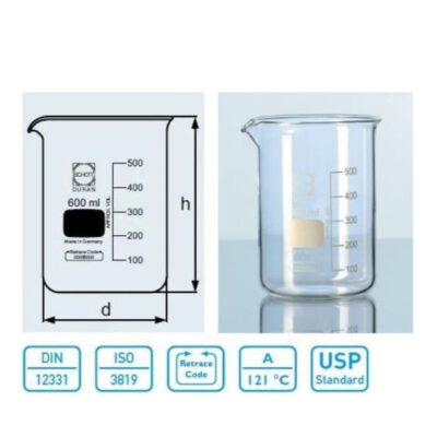 DURAN Beaker Low Form, with Spout – PolyScientific
