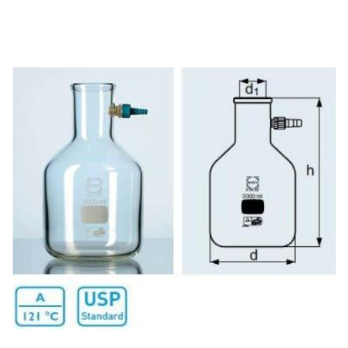 DURAN Filtering Flask with KECK™ Assembly Set Bottle Shape – PolyScientific